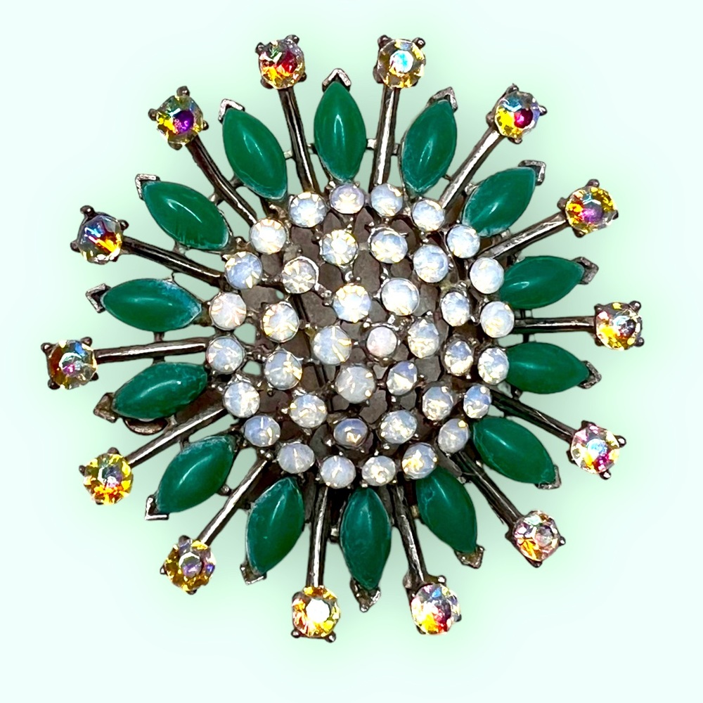Antique Bioren Bros Restored Brooch, Swarovski Crysta… - Gem